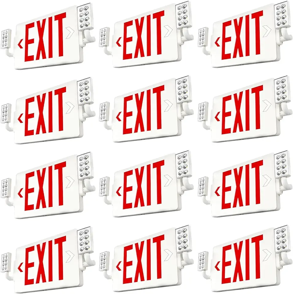 FREELICHT 12 Pack Double-Sided Exit Sign with Emergency Lights, LED ...