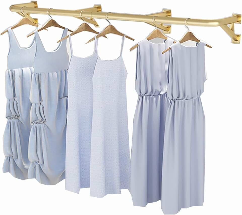 Clothing Rack Wall Mounted Clothes Rail Garment Hanging Rack Retail ...