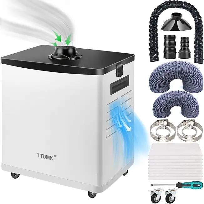 Laser Engraver Fume Extractor with 9 Pre-Filter, 3 Inch and 4 Inch Tube ...