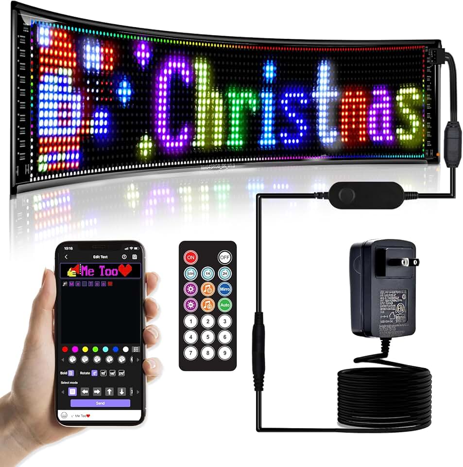 LED Sign,Programmable LED Sign,Flexible Scrolling LED Message Display ...