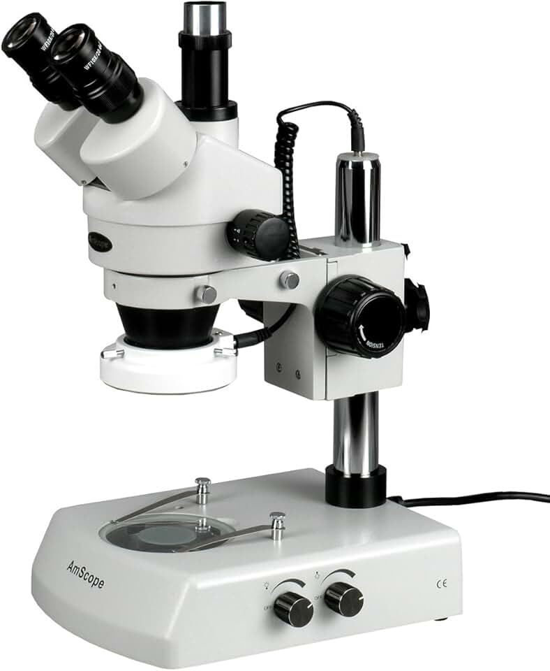 AmScope SM-2T-LED Professional Trinocular Stereo Zoom Microscope, WH10x ...