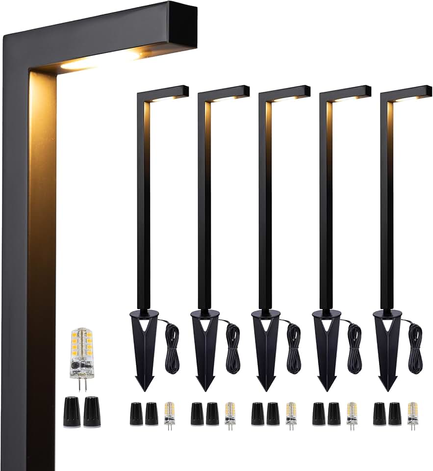 Outdoor Pathway Lights Brass, LED Landscape Path Lights, Low Voltage ...