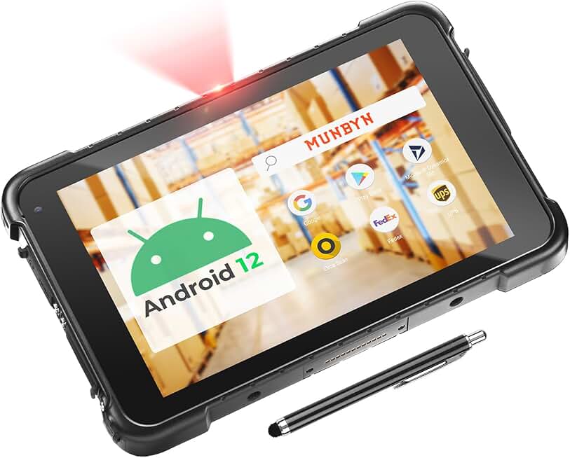 MUNBYN 2024 New Barcode Scanner Tablet, Android 12 8GB+128GB Barcode ...