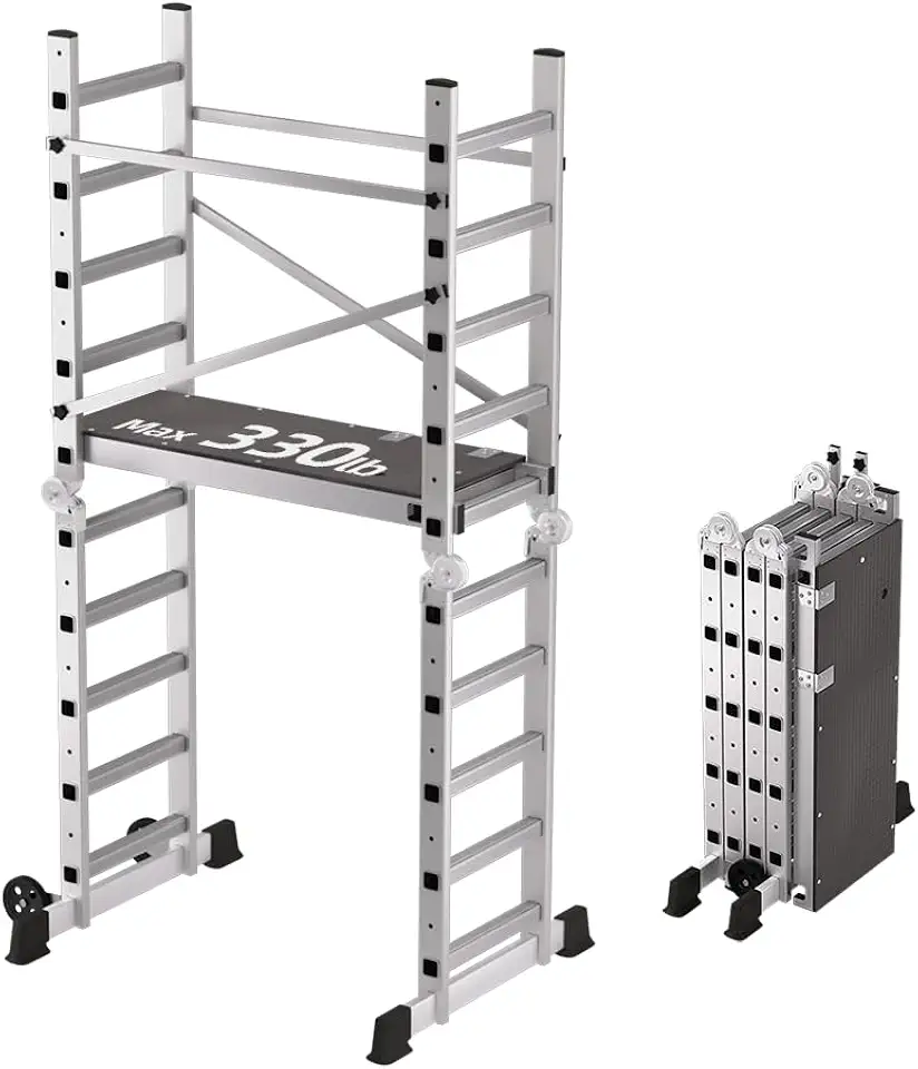 Aluminum Scaffolding, Foldable Scaffolding Ladder, Multipurpose Rolling ...
