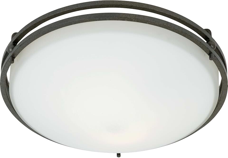 OZ1613IN Ozark Flush Mount Ceiling Lighting, 2-Light 120 Total Watts, 5 ...