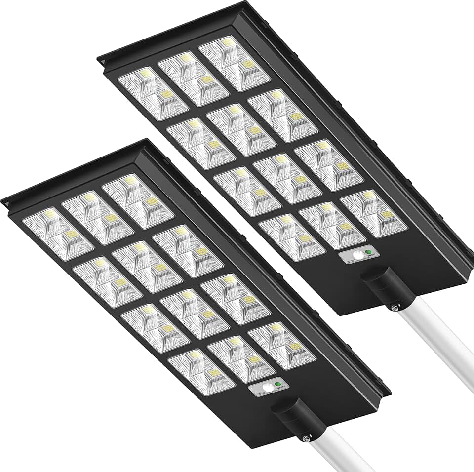 4000W Solar Street Lights Outdoor, 180000LM Commercial Parking Lot Light 7000K Dusk to Dawn ...