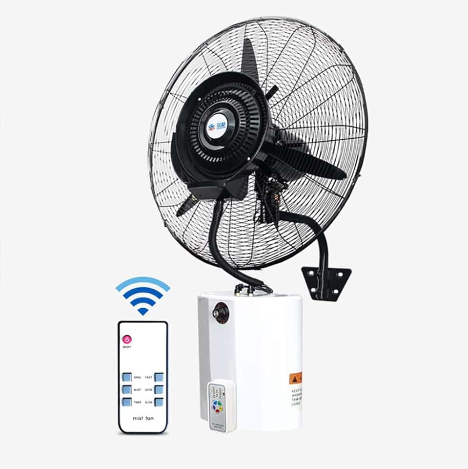 Wall-Mounted Misting Fan, 12lwater Tank, Oscilating, 3 Speed Setting ...