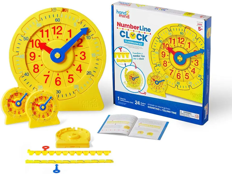 NumberLine Clock, Telling Time Teaching Clock, Learn to Tell Time Clock ...
