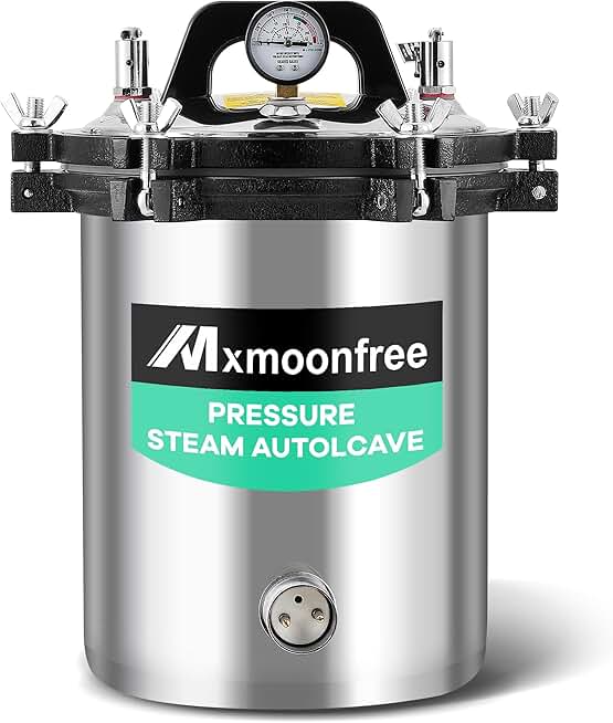 12L Lab Autoclave, Portable Steam Autoclave for Lab Equipment, Culture ...