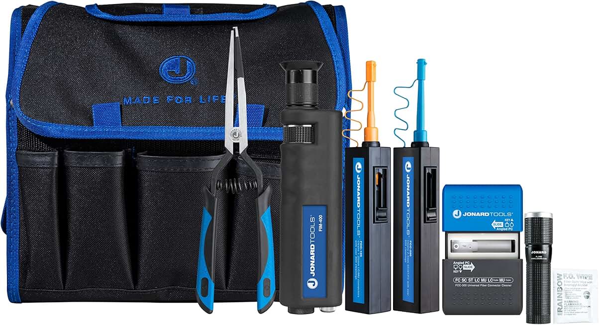Jonard Tools TK-189 Fiber Optic Connector Cleaning and Inspection Kit ...