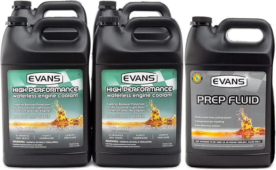 EVANS Prep & Performance Combo Pack, EC53001 High Performance Waterless Coolant 128 fl. oz ...