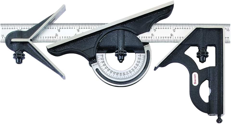 Starrett 435ME-600 Cast Iron Square, Center And Reversible Protractor ...