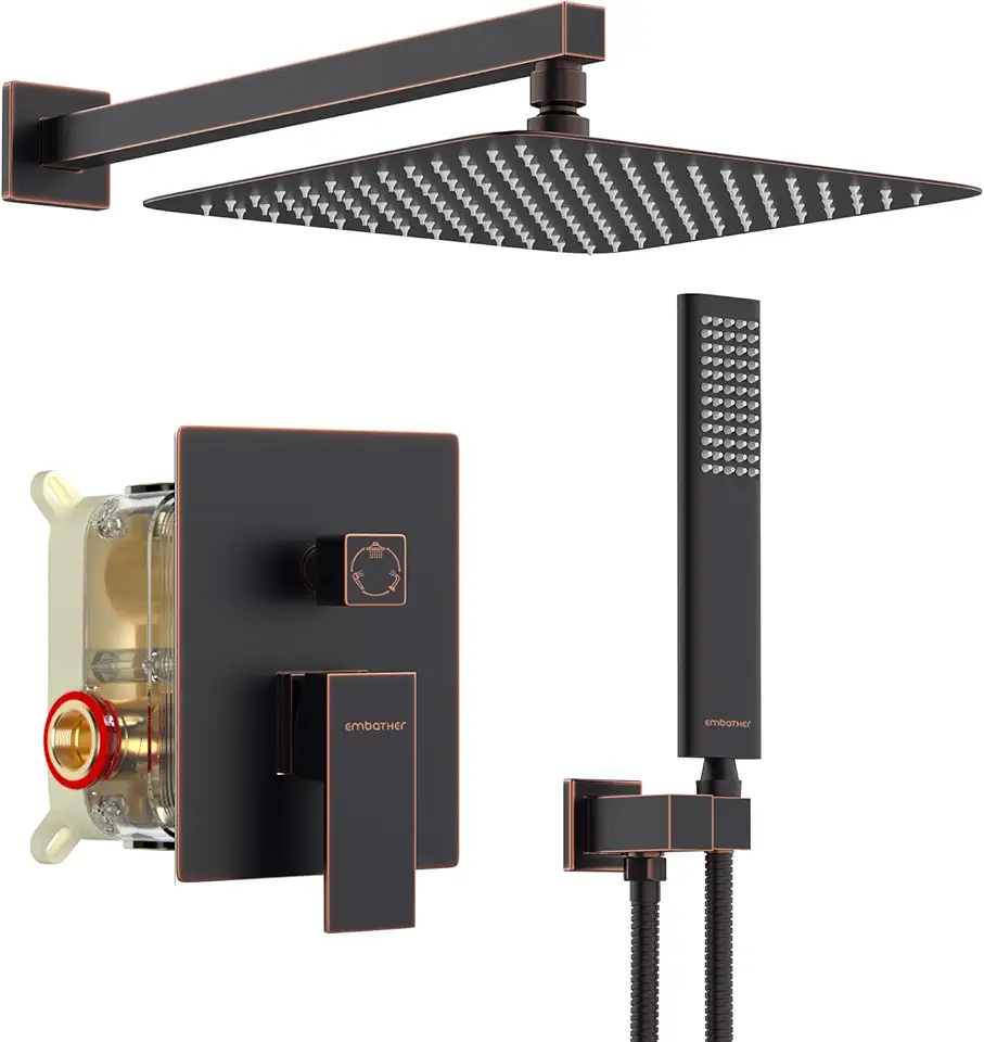 EMBATHER Oil Rubbed Bronze Shower System-12 Inches Shower Faucet Set ...