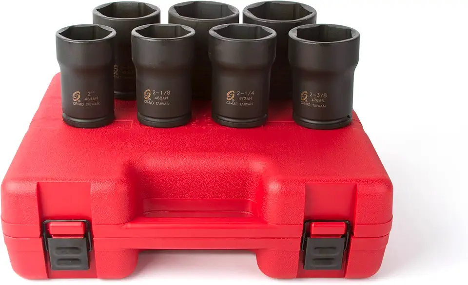 SUNEX TOOLS 4667 3/4-Inch Drive Truck Pinion Locknut Impact Socket Set ...