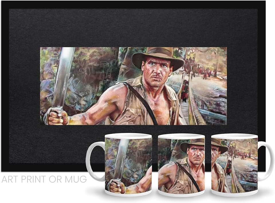 Indiana Jones Temple of Doom Art Print or Coffee Mug, Harrison Ford ...
