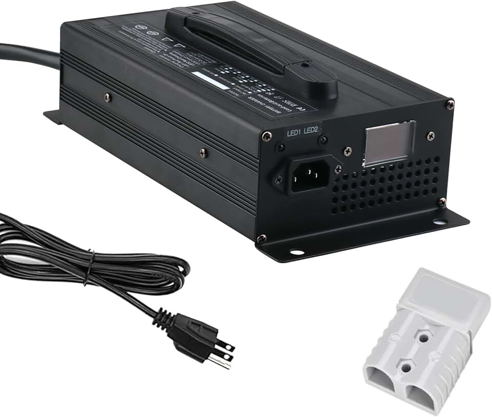 48V 20A Battery Charger, Lead-Acid Battery Chargers LCD Display, 1200W ...