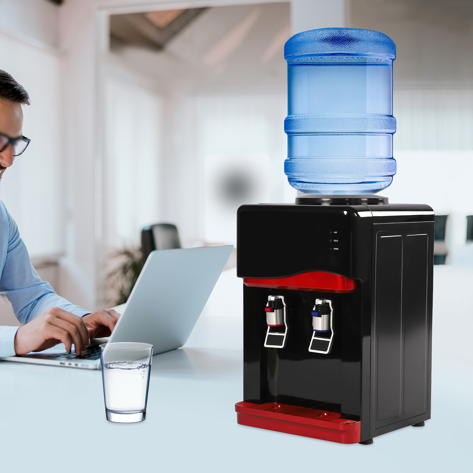 Aiqidi 5 Gallon Water Dispenser Countertop Hot and Cold Water Cooler ...