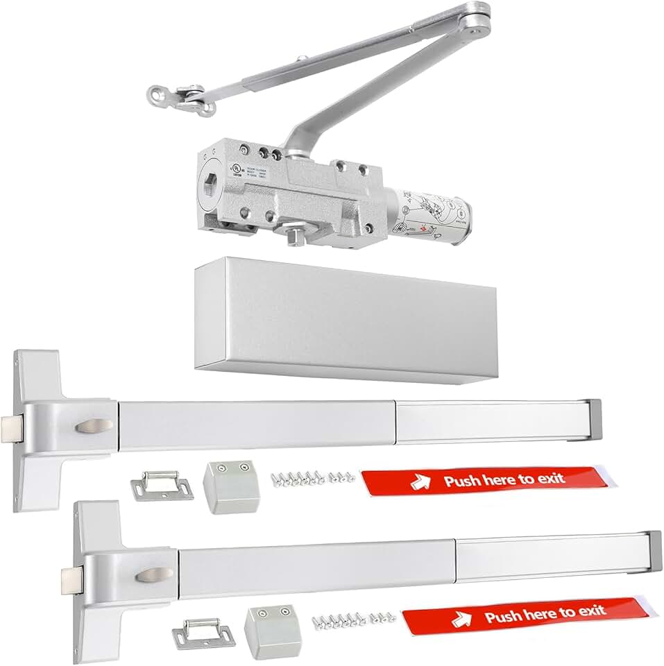 Metallic Extra Heavy Duty Door Closer + 2 Pack Metallic 27 Inch Door ...