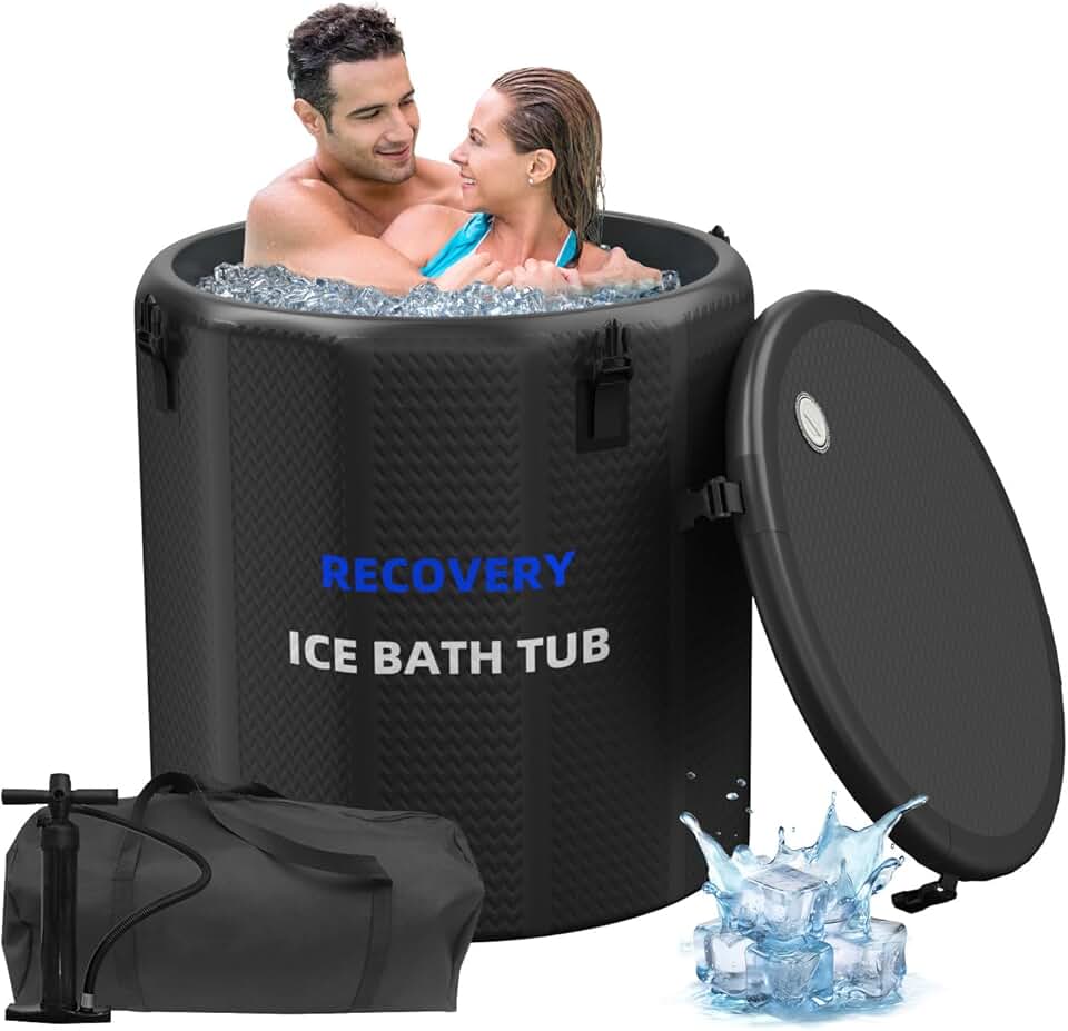 Large Cold Plunge Tub with Lid, Portable Ice Bath Tub for Athletes, 186 ...