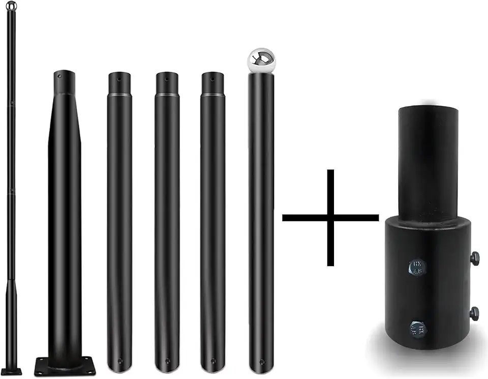 Street Light Pole 16ft and Slip Fitter Light Pole Adapter for 3 inch ...