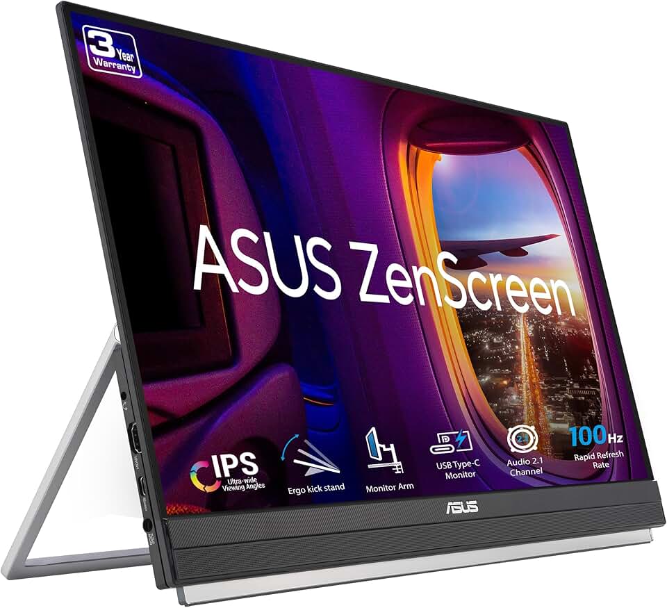 ASUS ZenScreen 22” (21.5 viewable) 1080P Portable Monitor (MB229CF ...