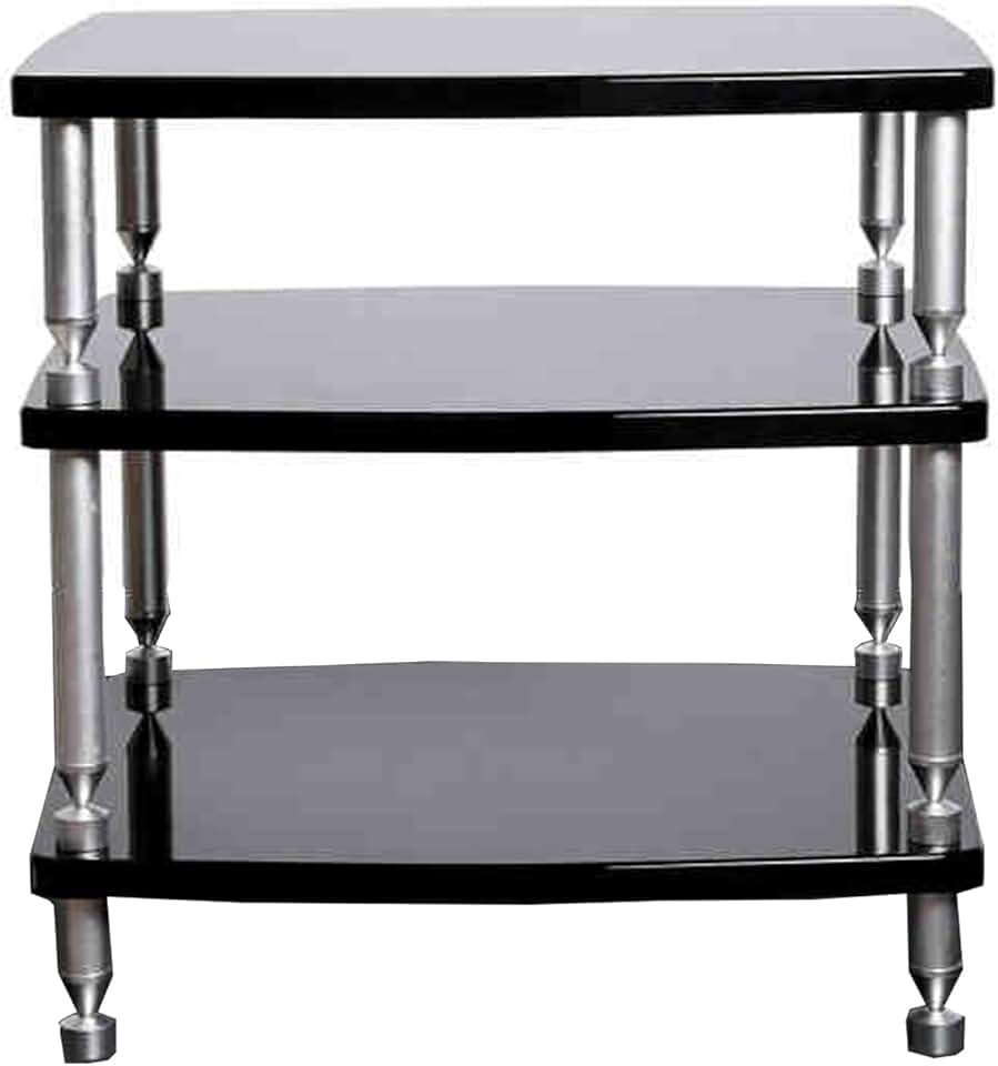 Media Storage Cabinet, 3-Tier AV Media Stand Corner Shelf, Modern Audio ...