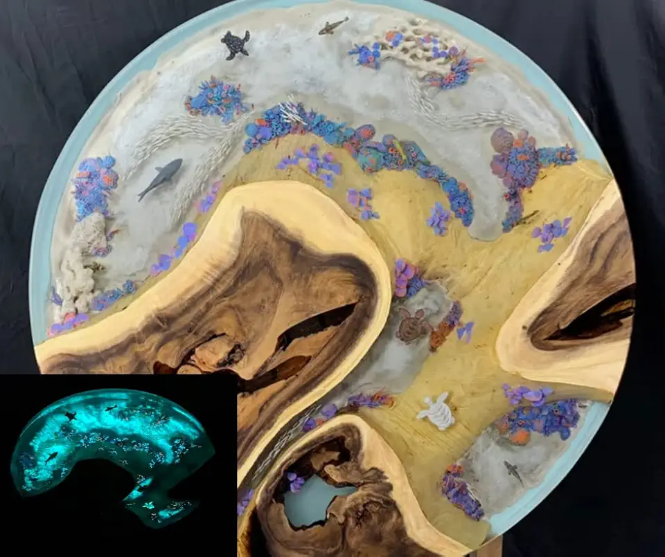 Avatar Table, Glow table, Ocean Art Resin Table, Ocean Table, Resin ...