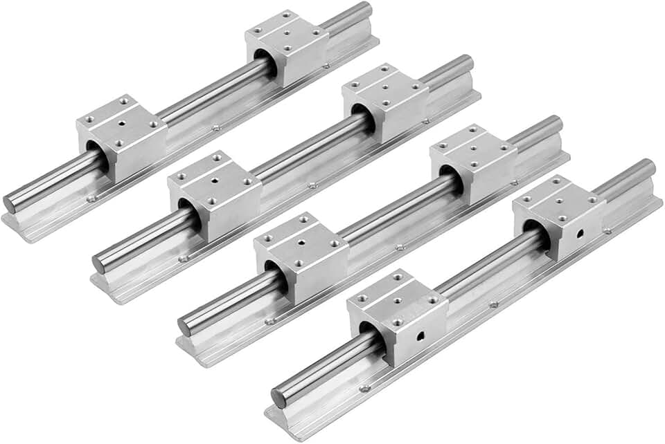 Linear Rail Shaft Guide and Linear Bearing Slide Block, 4Pcs SBR25-6.69 inch / 170mm Rails ...