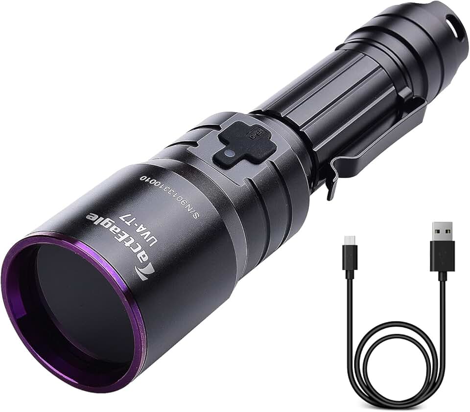 Industrial UV Flashlight 365nm UV Light Blackllight UVA-T7 for NDT (Non ...