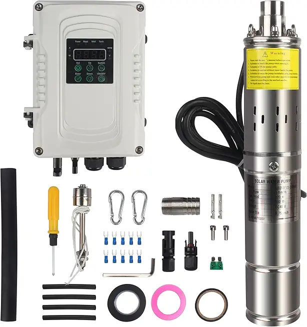 48V DC Solar Water Pump,500W Brushless Circulation Stainless Steel Deep ...