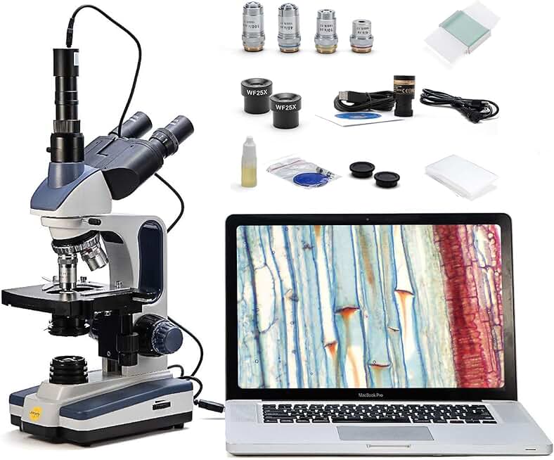 SWIFT Trinocular Compound Microscope SW350T,40X-2500X Magnification ...