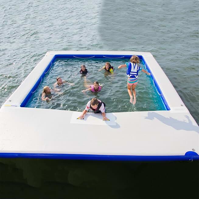 Water Yacht Swimming Pool Floating Inflatable Sea Pool and Yacht Dock ...