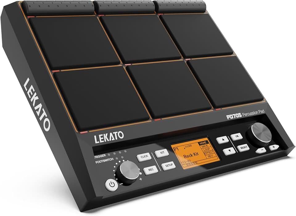 LEKATO Percussion Sample Pad, Electric Drum Pad with 9 Velocity ...
