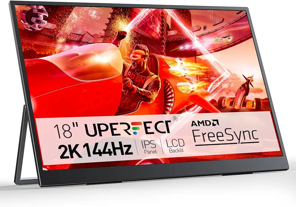 2K 144Hz 18” Portable Gaming Monitor - HDR 500 Nits 100% DCI-P3 VESA ...