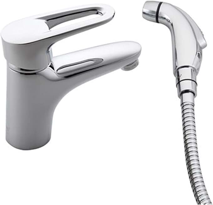 Bathroom Basin Faucet with Handheld Shower, Hot and Cold Water Mixer ...
