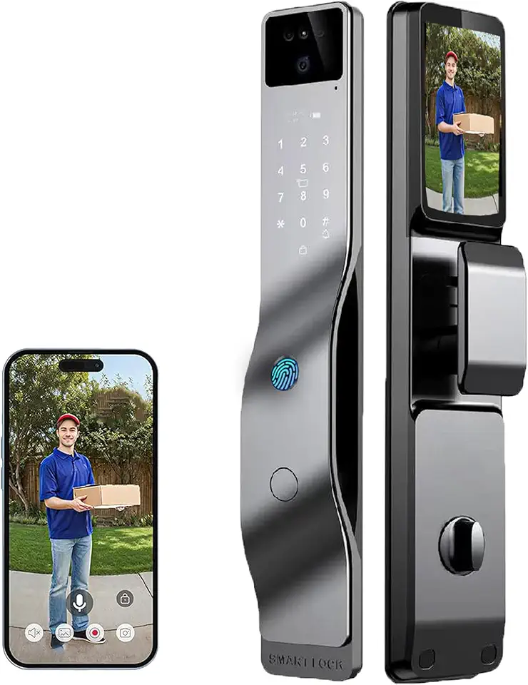 3D Face Recognition Smart Door Lock, WiFi Door Locks with Camera, Video ...