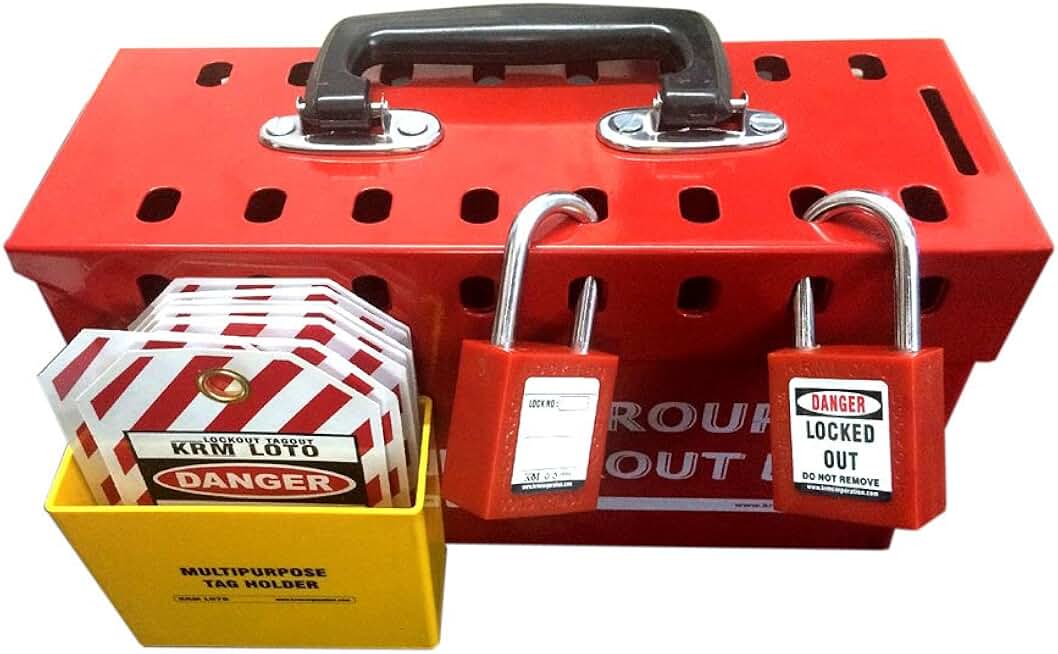 krmloto Group Lockout Box with Tag Holder and Padlock - Arizona Outlet