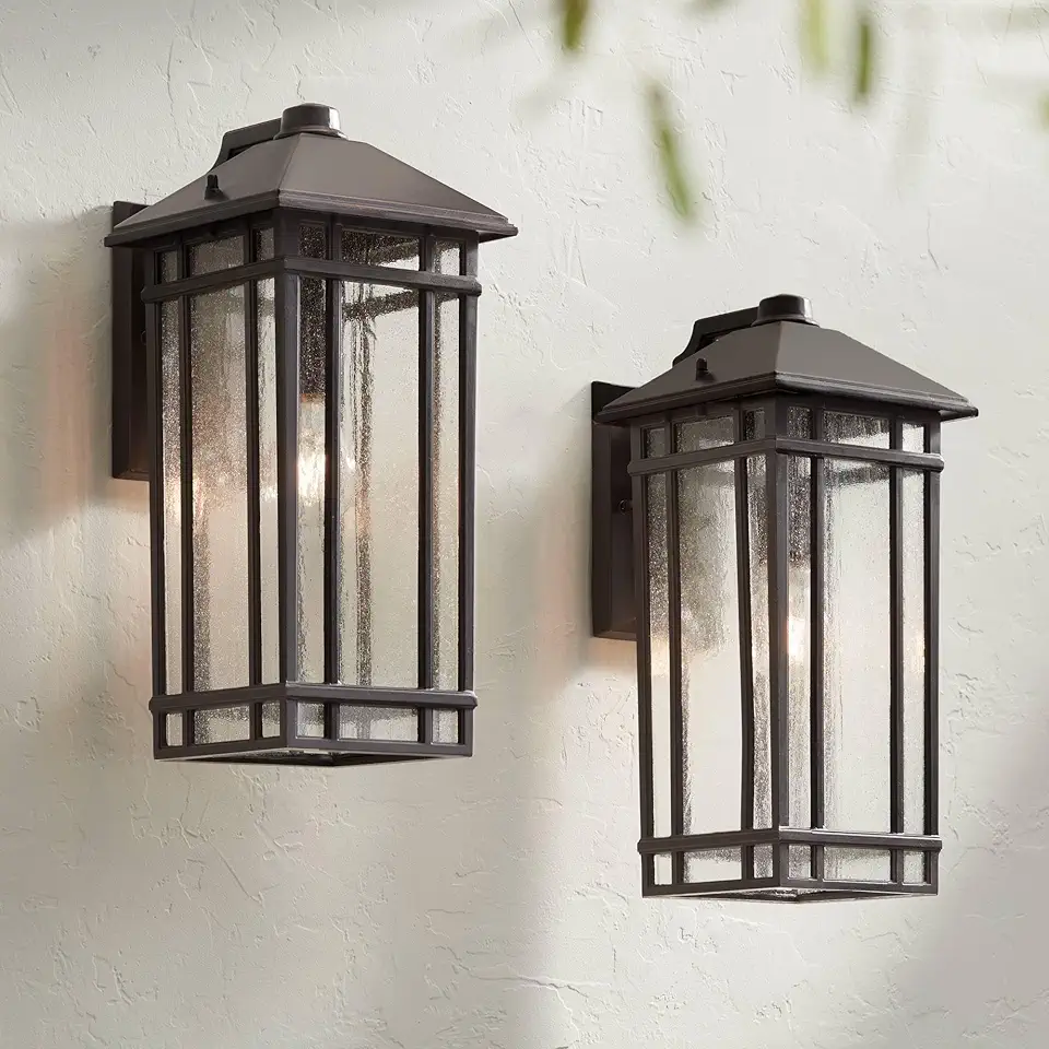 kathy ireland Sierra Craftsman 16 1/2" H Outdoor Wall Light Set of 2 ...