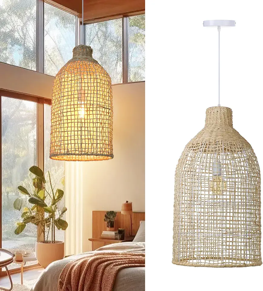Arturesthome Wicker Pendant Lights Rattan Chandelier Lighting Fixture ...