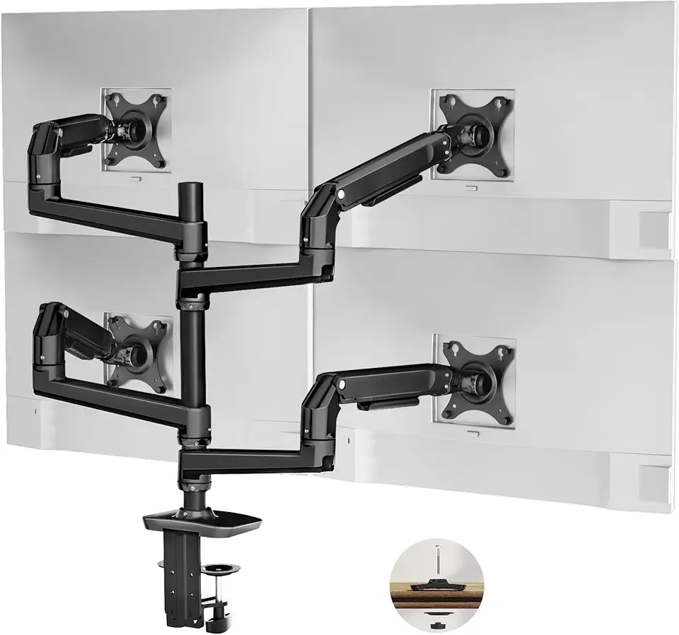 4 Monitor Stand for Desk, Quad Monitor Mount for Screens up to 40 ...