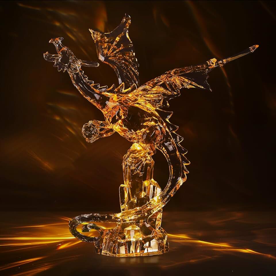 Acrylic Clear Dragon Statue Fantasy Decor Dragon Gifts, Medieval Decor ...