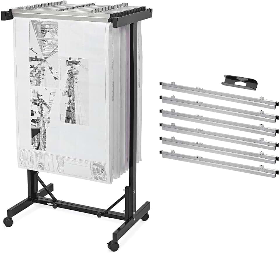 Adir Blueprint Clamp 42" (Pack of 6), & Adir Mobile Blueprint Storage ...