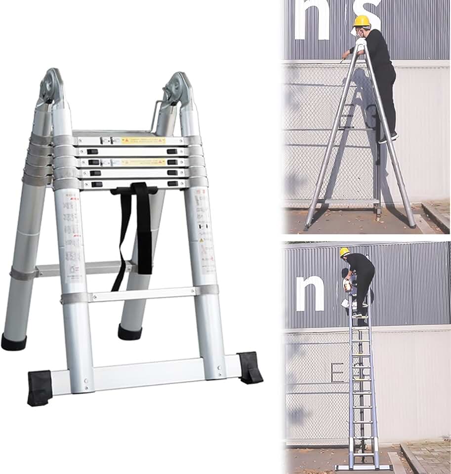 Telescopic Ladder Multifunctional Metal Telescoping Ladder for Indoor ...