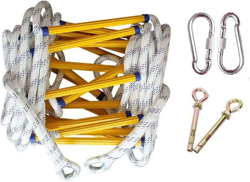 Soft Ladder Emergency Fire Escape Rope Ladder with 2 Hooks, Soft and ...