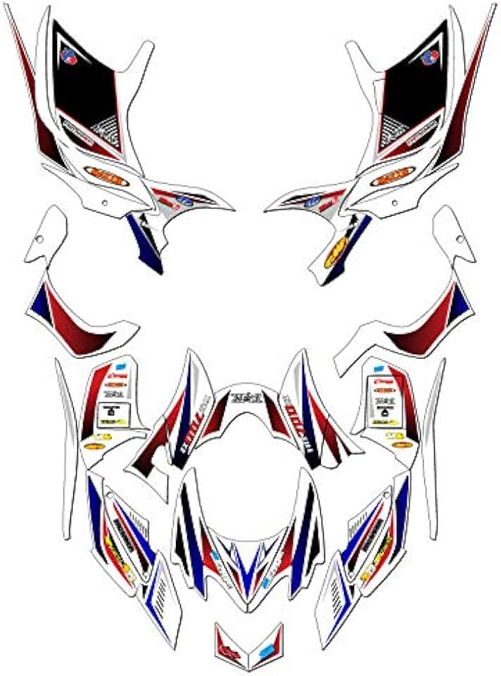 All Years TRX 700XX Surge White/Blue Senge Graphics Kit Compatible with ...