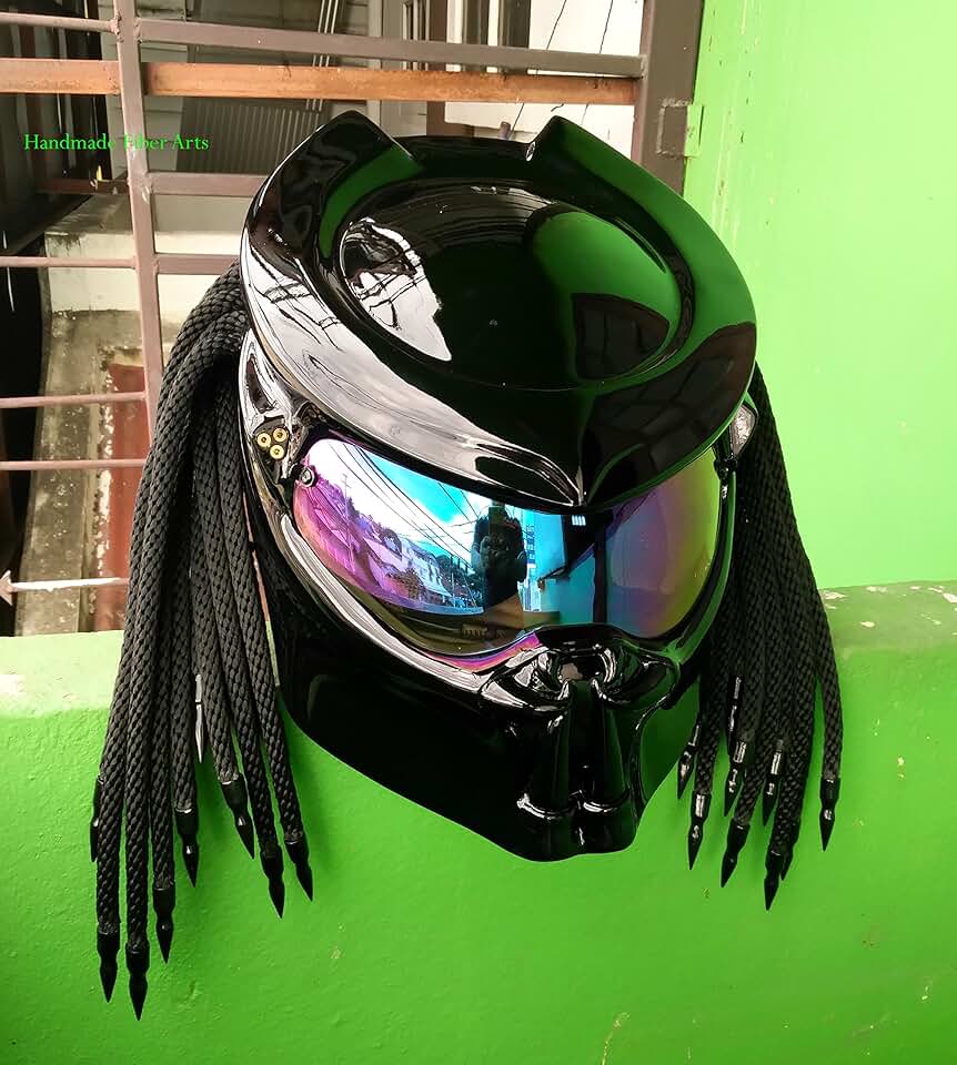 HAT 72 Black Custom Predator Motorcycle Helmet - Arizona Outlet
