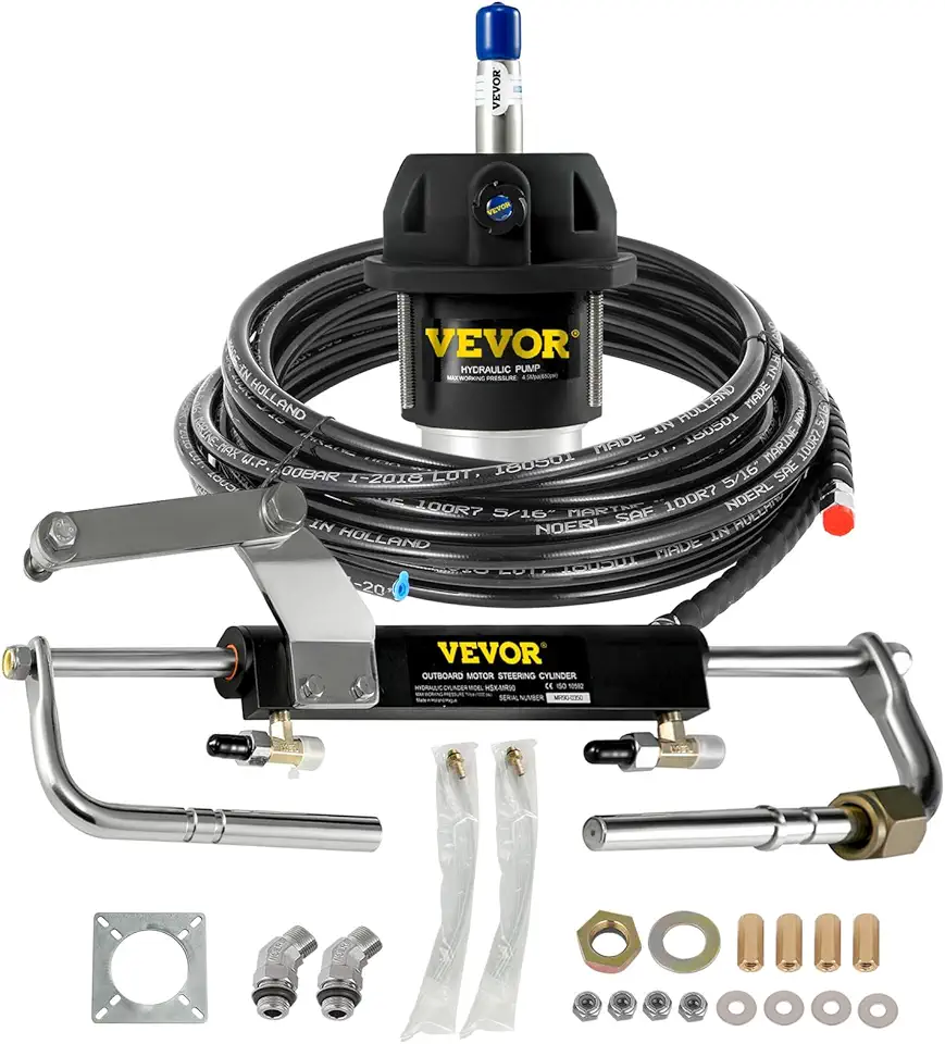VEVOR Hydraulic Steering Kit 90HP Hydraulic Outboard Steering Kit with ...