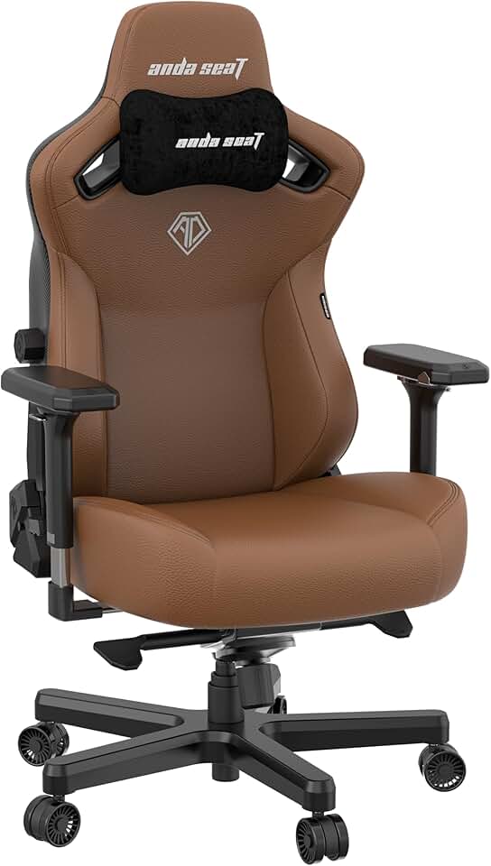 Kaiser 3 XL Gaming Chair for Adults - Ergonomic Brown Leather Gaming ...