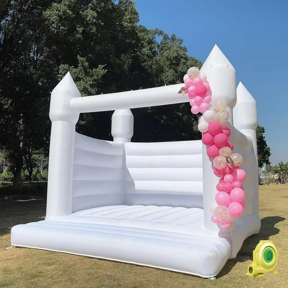 Large White Bounce House 13x13 FT Oxford Material with UL Blower ...