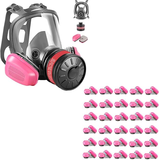 Full Face Gas Masks Survival Nuclear and Chemical with 40mm Activated ...